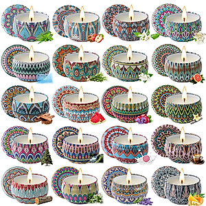 Scented Candles Gifts Set, 20 Pack Candles for Home Scented, Stress Relief Gifts for Women, 450H Lasting Burn Soy Wax Aromatherapy Candle Set for Birthday, Valentine's, Christmas, Mother's Day