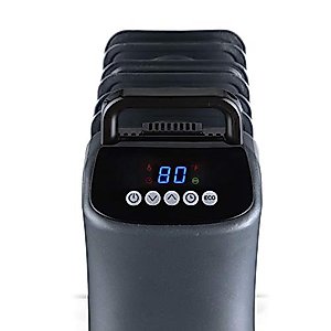 Amazon Basics Portable Digital Radiator Heater with 7 Wavy Fins and Remote Control, Black, 1500W, 9.8 x 26.5 x 13.1 in