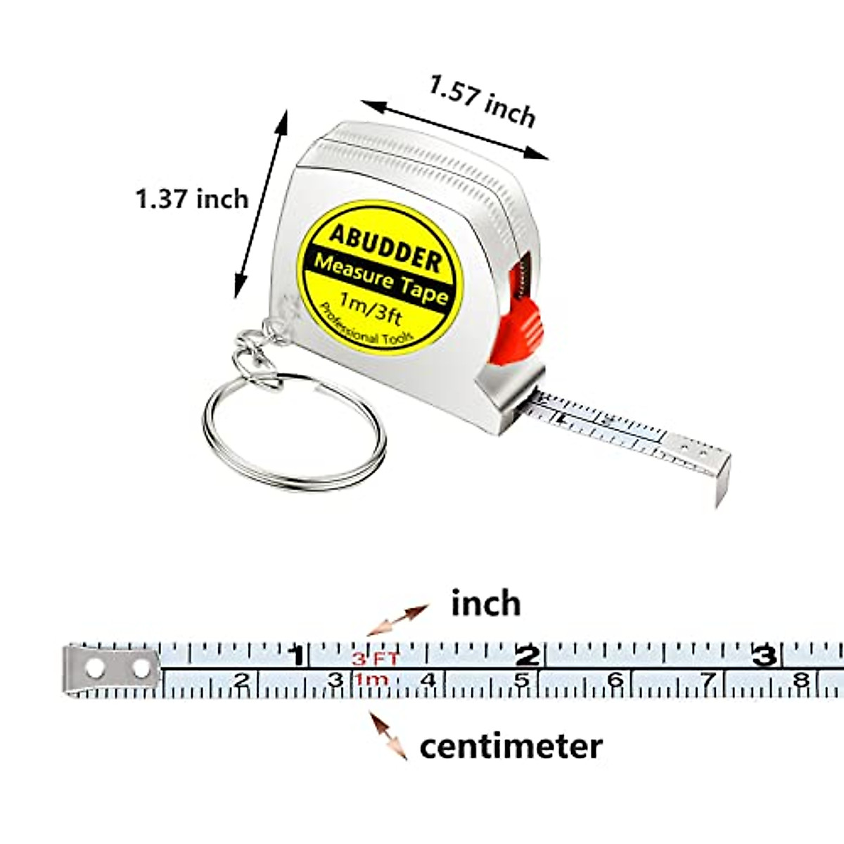 20 Pieces Mini Tape Measures Keychains,Small Tape Measures Retractable, Pocket Tape Measures,Measuring Tapes Retractable, 3 Feet