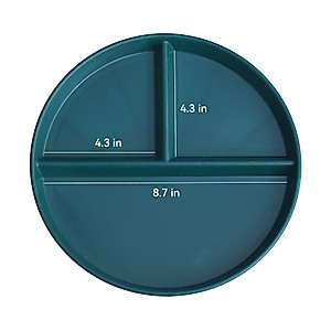 Maiyuansu Divided Trays For Adults Weight Loss, Reusable Portion Control Dinner Plate with 3 Compartments, Divided Diet Plastic Compartment Plate Dishwasher & Microwave Safe(Green)