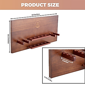 THE HAWK HAUS Wooden Ping Pong Paddle Storage Wall Rack Table Tennis Racket Display Organizer Ping Pong Paddle Ball Holder Wall Mounted Home Garage Office Game Room Valentine's Birthday Gifts