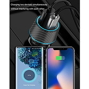 25W Super Fast Charger Type C Wall/Car Charger Combo Kit for Samsung Galaxy S24 S23 S22 S21 Ultra Plus A53 A52 A14 A15 A25 A42 A32 Xcover 7 6 iPhone 15 Pro Max Pixel 8 7 6a Moto LG 2pack USB C Cable