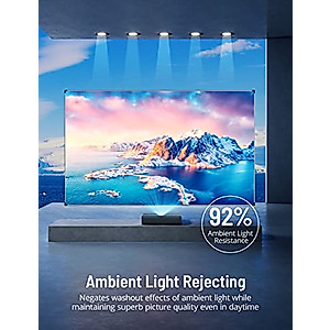 Projector Screen, Paris Rhône 100” 4K Ultra HD 16:9 Ambient Light Rejecting Fixed Frame ALR Projector Screen, Ceiling Light Rejecting Projection Screen for Ultra-Short Throw Projectors