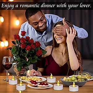 Brigle Tea Lights, Flameless LED Candles Flickering Warm Yellow 200 Hours Battery-Powered Tea Light Candle Ideal for Party, Wedding, Birthday, Gifts and Home Decoration (24 Pack Warm Yellow)