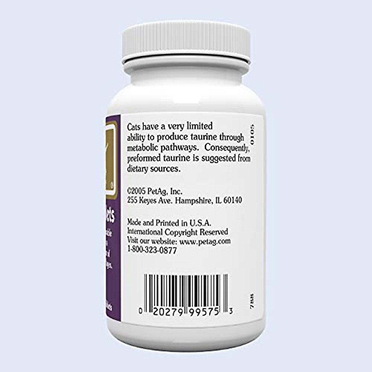 PetAg Taurine Tablets for Cats - Highly Palatable Taurine Supplement For Cats of All Ages - 250 mg - 100 Count