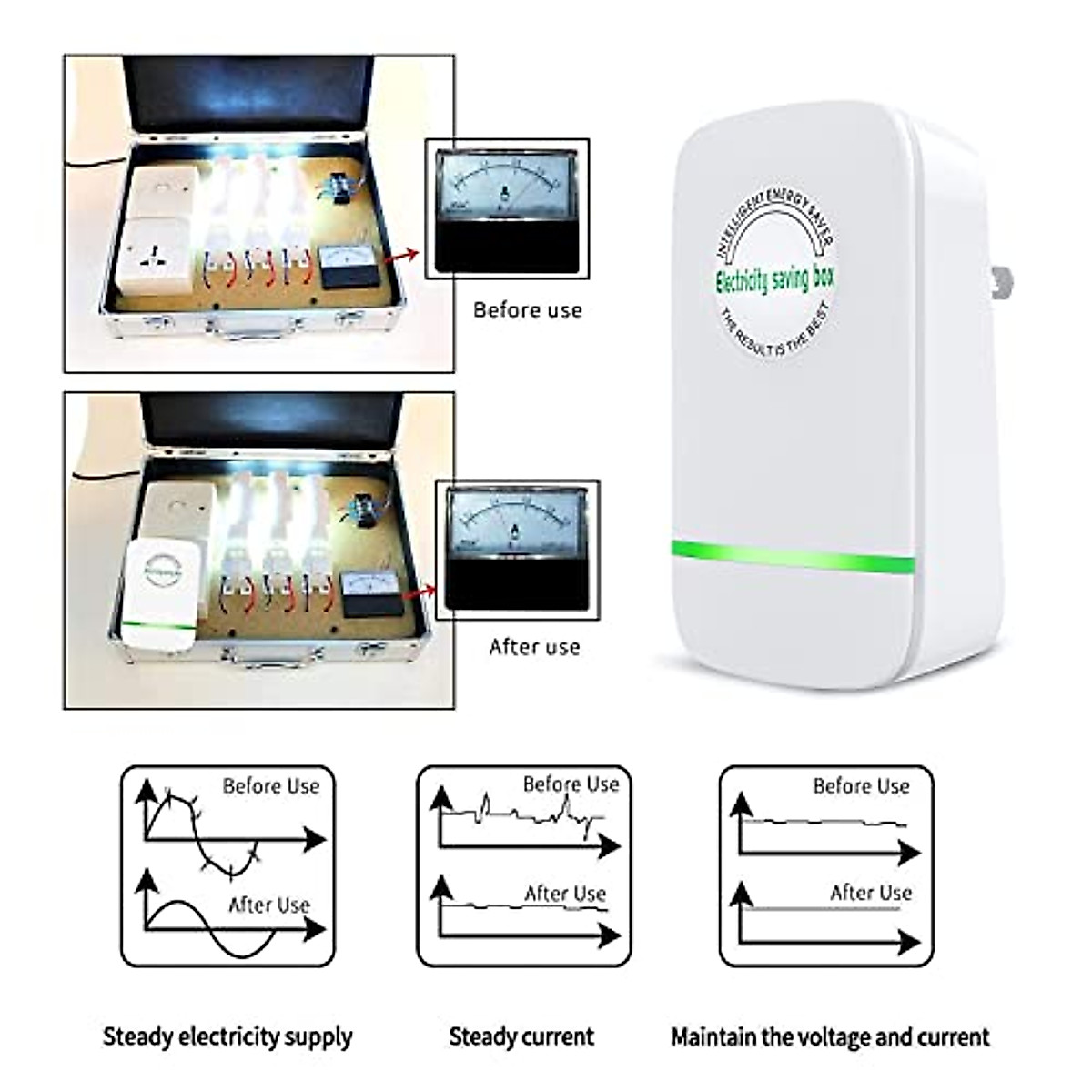 Duvik Power Saver,Energy Saver,Household Power Saver,Electricity Saving Box Household Office Market Device Electric Smart US Plug 90V-250V 30KW,White,4 Pack