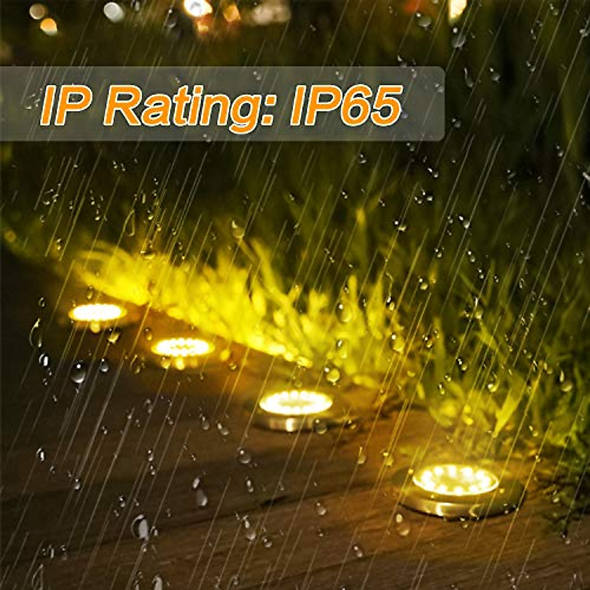 Elite 8LED Solar Ground Light Stainless Steel for Lawn,Garden,Pathway Drive Way IP65 Waterproof 8 Pack