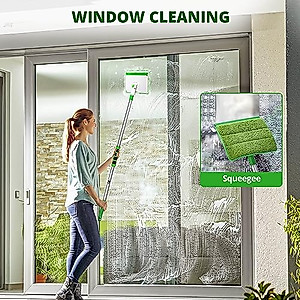 Zavrski Baseboard Cleaner Tool with 58" Long Handle Wall Cleaner Mop with Extendable Handle 4 Reusable Cleaning Pads Baseboard Duster for Washing Walls, Ceiling, Floor, Window