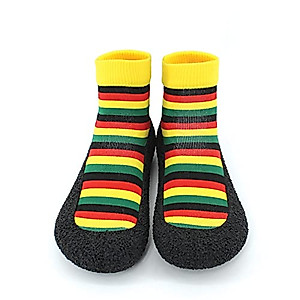 Womens Mens Barefoot Sock Shoes Water Sports Yoga Jump Beach Walking Fitness Footwear Jamaican Rasta Afro Breathable Non-Slip Silent（Rasta-40
