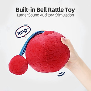 Jollybaby Soft Plush Stuffed Black and White Oball with Rattle Toys for Infant Baby 0-3-6 Months, High Contrast Sensory Rattles Teething Ball Toys for Baby, Newborn Boy Girls Shower Gifts