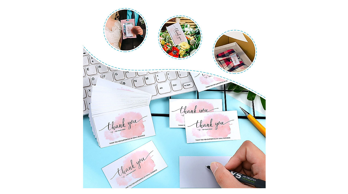 Thank You Cards & Stickers for Small Business | Gold Foil Set