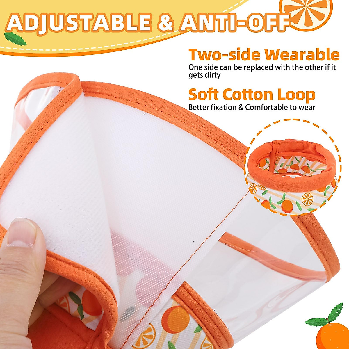 PUPTECK Cat Cone Collar Soft for Neck, Cat Recovery Collar to Stop Licking After Surgery, Adjustable Elizabethan Pet Collar for Small Medium Cats Kittens, Orange, S