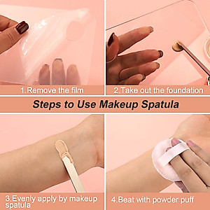 Makeup Spatula and Palette Set, Including Stainless Steel Makeup Spatula Korean for Professional, Makeup Mixing Palette for Eye Shadow/Eyelash/Nail Art/Foundation, Foundation Palette Spatula Kit