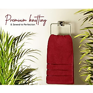 Utopia Towels - 6 Pack Viscose Hand Towels Set, (16 x 28 inches) 100% Ring Spun Cotton, Ultra Soft and Highly Absorbent 600GSM Towels for Bathroom, Gym, Shower, Hotel, and Spa (Red)