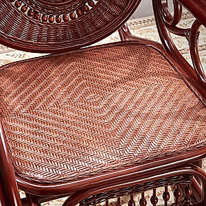 QXWJ Outdoor Wicker Rocking Chair,Rattan Nap Armchair Ergonomic Design,Comfortable and Breathable Living Room Balcony Sun Lounger,Patio Rocker Chair for Poolside,Garden,Backyard,Strong and Sturdy