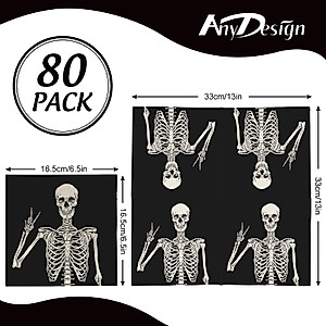 Grehge Skull Paper Napkins Disposable Halloween Skeleton Luncheon Napkins Smile Skull Decor