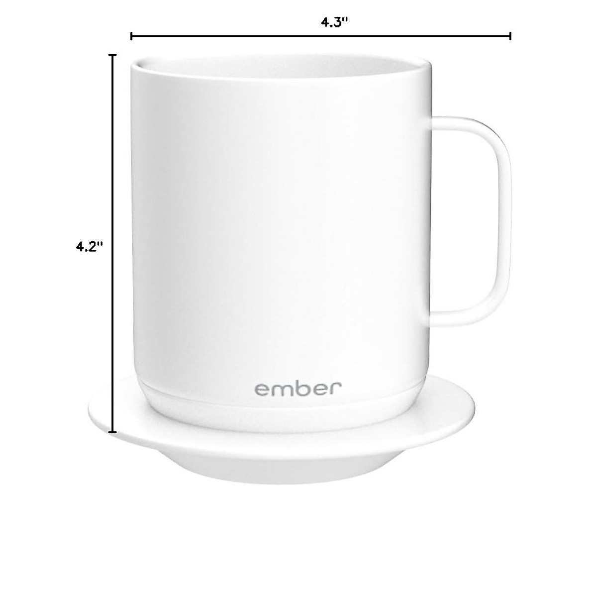 Ember Temperature Control Smart Mug, 10 Ounce, 1-hr Battery Life, White - App Controlled Heated Coffee Mug