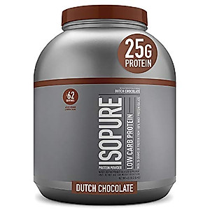 Isopure Whey Isolate Protein Powder with Vitamin C & Zinc for Immune Support, 25g Protein, Low Carb & Keto Friendly, Flavor: Dutch Chocolate, 4.5 Pounds (Packaging May Vary)