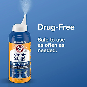 Simply Saline Nasal Mist Extra Strength Severe Congestion 4.6 oz (Pack of 4)