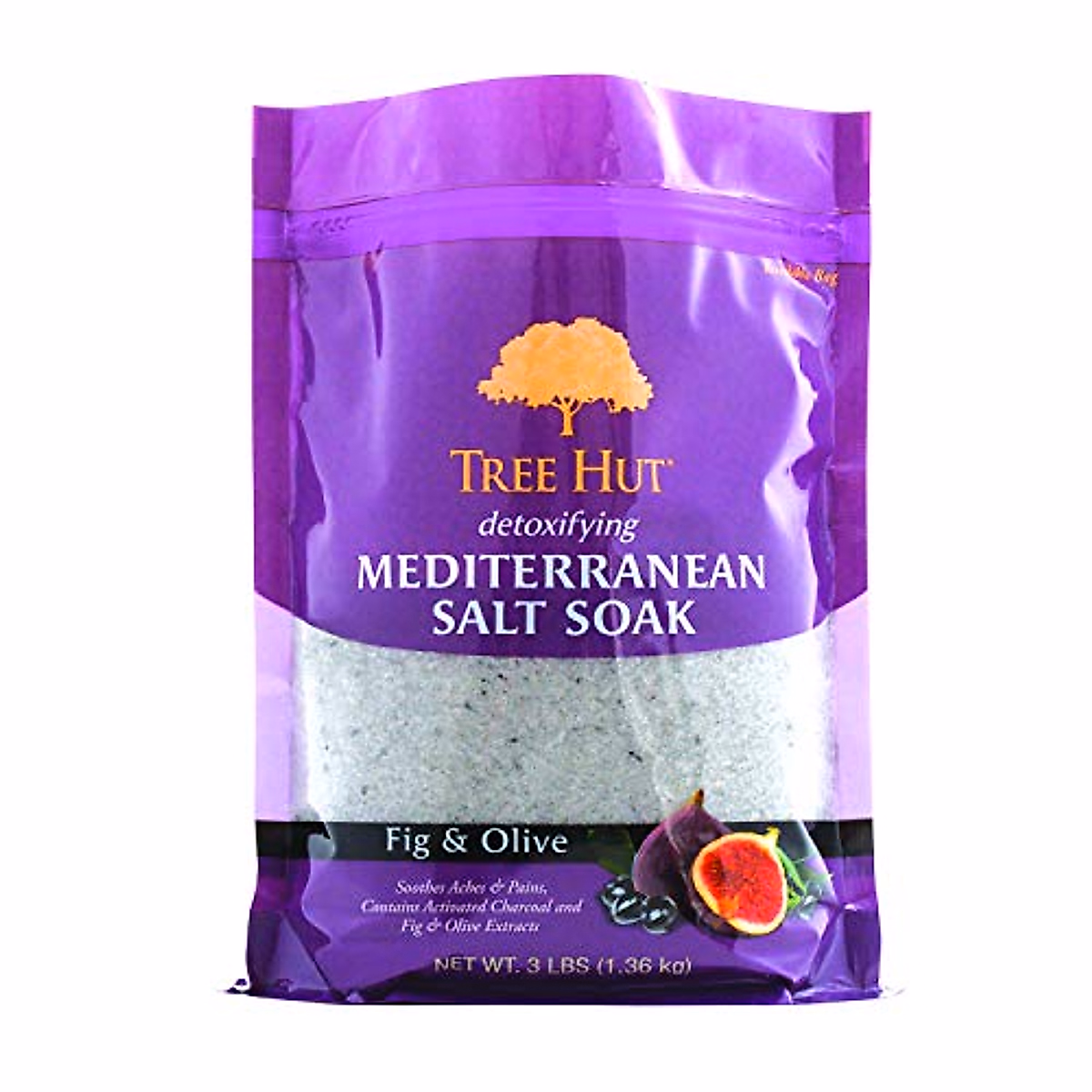 Tree Hut Detoxifying Mediterranean Salt Soak Fig & Olive, 3Ibs, Ultra Hydrating Epsom for Nourishing Essential Body Care