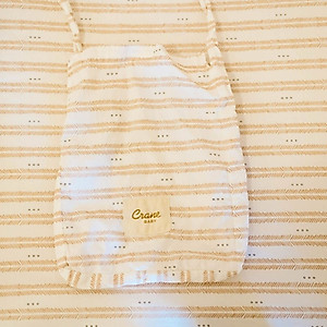 Crane Baby Soft Cotton Crib Mattress Sheet, Fitted Sheet for Cribs and Toddler Beds, Herringbone, 28”w x 52”h x 9”d