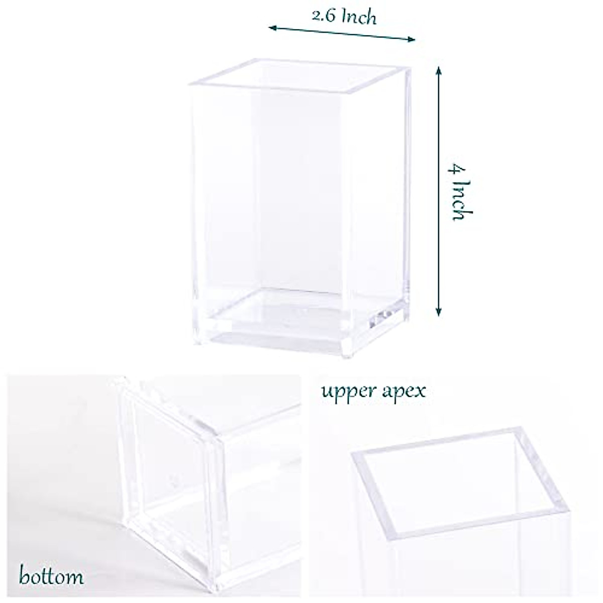 zeyce Acrylic Pen Holder, Clear Makeup Brush Holders Eyebrow Stationery Organizer for Office, Desk and Dressers
