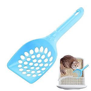 FRESO Pet Waste Scoop, Litter Scoop with Holder, Cat Stuff Poop Scooper, Cat Poop Shovel Solid Resin with Hook, Cat Cleaning Tool Hole Design, Pet Waste Management Ergonomics for Kittens Cats Dogs