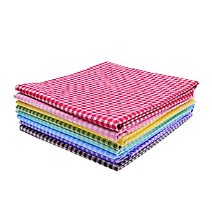 iNee Gingham Fat Quarters Fabric Bundles, Quilting Fabric for Sewing Crafting, 18 x 22 inches, (Gingham)