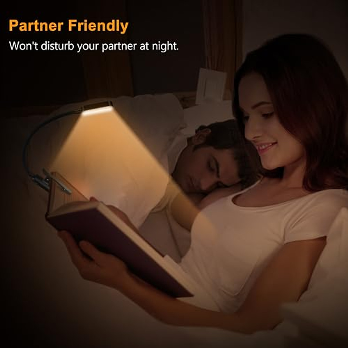 Gritin 16 LED Rechargeable Book Light for Reading in Bed- Eye Caring 3 Color Temperatures, Stepless Dimming Brightness, 80 Hrs Runtime, Lightweight Flexible Clip on Light for Book Lovers