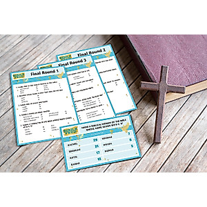Bible Games for Adults and Family,Family Feud Game for Adults,Bible Study,Religious Gifts,Cards Christians Like,Bible Trivia,Fun Games for Family Game Night,15 Game Cards+3 Instruction Cards,O1