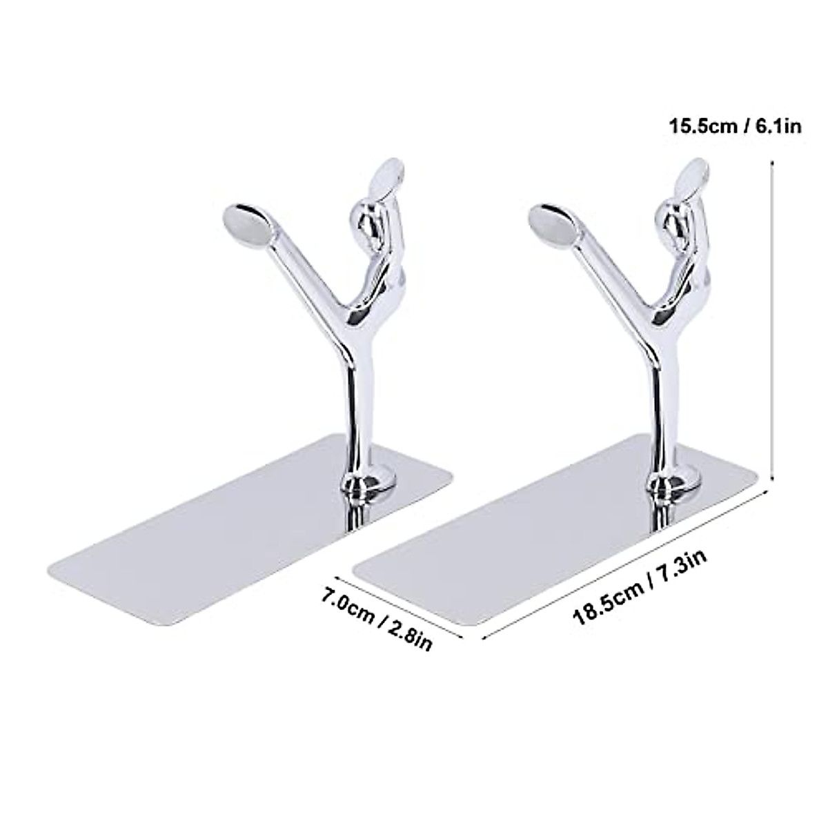 Bookends，Book Ends，Book Ends for Shelves，1 Pair Metal Bookends Stainless Steel Kung Fu Man Heavy Duty Bookends Decorative for Books Movies Home Desk Office