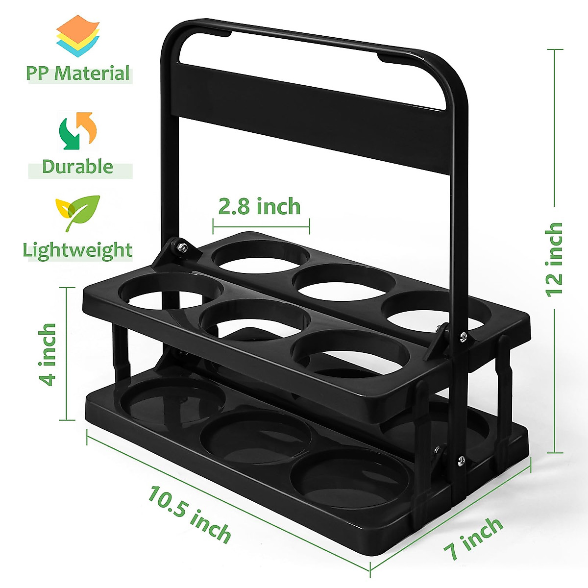 Kevenal Portable Spray Can Holder, Paint Bottle Organizer for Garage & Home, 6 Holes Spray Bottle Storage Rack, Spray Bottle Organizer - Black