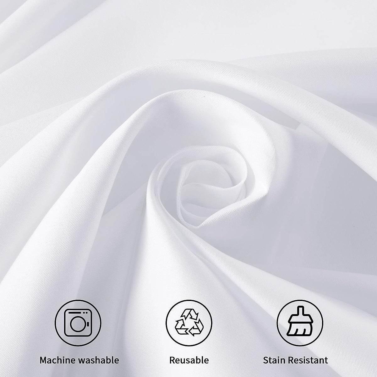 Fixwal 120 Inch White Round Tablecloth, 6 Pack Round Table Cloth Polyester Fabric Washable Table Covers for Wedding, Party, Banquet, Dining, Birthday Events