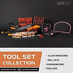 Iron Forge Tools 20 Piece T Handle Allen Wrench Set - SAE & Metric Hex Key Set with Stand U.S. Veteran Owned Brand