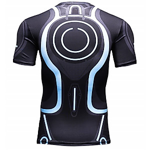 Red Plume Men's Film Super-Hero Series Compression Sports Shirt Skin Running Short Sleeve Tee (M, Phosphenes)