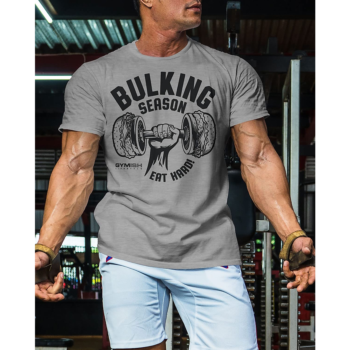 Bulking Season Gym Shirt, Motivational Workout T-Shirts (XL, Bulking Season V2 Grey)
