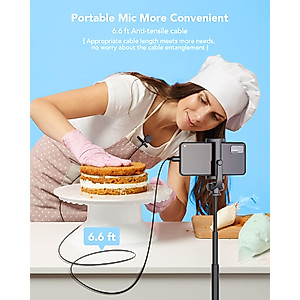 Lavalier Microphone USB C Professional Lapel Clip-on Mic Omni Condenser Little Lav Mic for Video Recording External Noise Cancel Mic for Youtube Vlog ASMR Interview on Android Type-C Device (6.6ft)