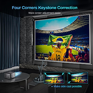 [Electric Focus]OTOUCH Projector Native 1080P 18000LM WiFi 6 Bluetooth 5.2 Projector 4K Support 4P/6D Keystone/50% Zoom/Phone Mirror/HiFi Speakers/Tripod/300''/Portable Case for Home/Outdoor 2024 New