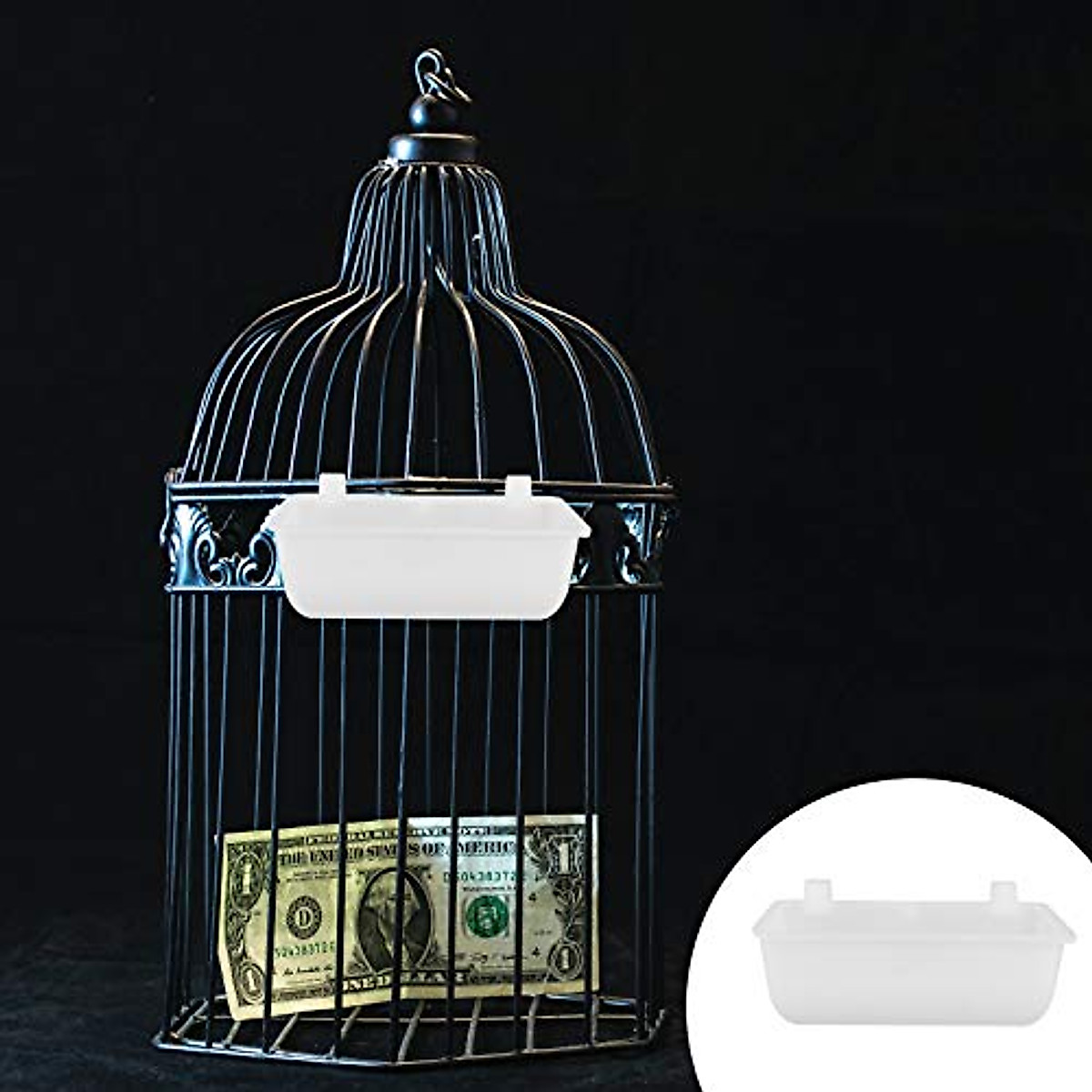 Hemoton 5PCS Bird Feeder Bird Food Feeding Cup Pet Bird Waterer Plastic Water Feeder Hanging Bowl for Poultry Parrot Pigeon Cage