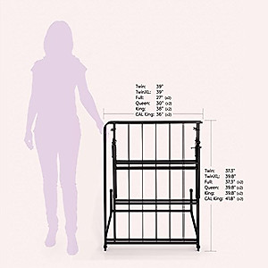 Best Price Mattress 18 Inch Metal Platform Beds w/ Heavy Duty Steel Slat Mattress Foundation (No Box Spring Needed), Black