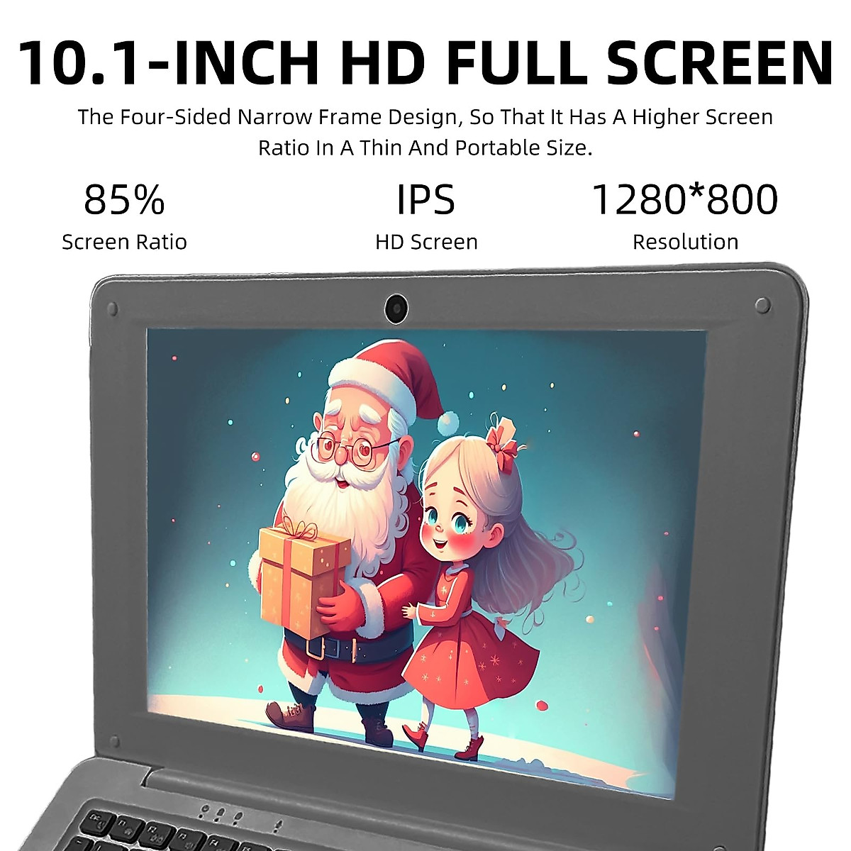 aichiw 10.1" Inch Laptop Mini Notebook, Portable Mini Computer with Intel CPU 4GB RAM 64GB eMMC Storage, Laptop Sleeve, Wireless Mouse, Mini Laptop with Windows 10(White)