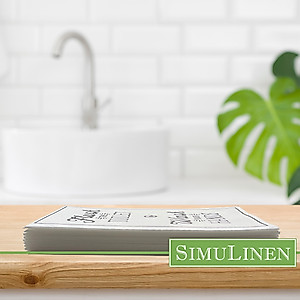 Wash Your Hands, Cheeky Disposable Guest Hand Towels for Bathrooms –- Linen-Feel Paper Towels, Cloth-Like Texture, Single-Use - Size: 12x17” Unfolded & 8.5x4” Folded 25ct By SimuLinen