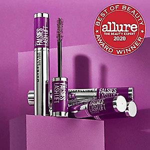 Maybelline The Falsies Lash Lift Washable Mascara Volumizing, Lengthening, Lifting, Curling, Multiplying, Eye Makeup, Blackest Black, 1 Count