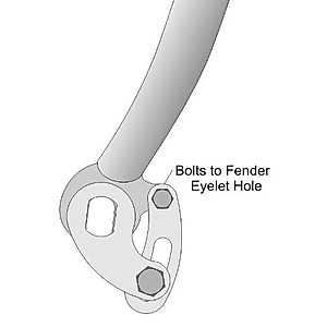 Grin Technologies FRONT Torque Arm for Mounting on Forks with Fender Eyelets. Thick 1/4" Stainless Plate