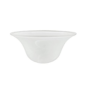 Aspen Creative 23505-01 Frosted Shade for Medium Base Socket Torchiere, Swag Lamp, Pendant, 9-5/8" Diameter x 4-1/8" High, 1 Pack Replacement Glass, Alabaster