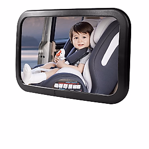 Baby Car Mirror for Car Seat Rear Facing,Large Safety Car Seat Mirror for Rear Facing Infant Child with Wide Crystal Clear View - Shatterproof 360° Adjustable Baby Mirror for Back Seat Rear Facing