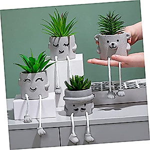 IMIKEYA Succulent Potted Plant Artificial Succulents Succulent Plants Artificial Office Plants Faux Succulents Faux Aloe Plant Fake Succulents Decor Small Decor Items for Shelf Desk Plants