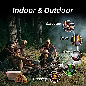 ECHSUM Wood Charcoal Fire Starter - 100Rolls, Fat Wood Firestarter for Firepit Stove Fireplace, Grill Camping Wood Fire Starter for Fatwood Sticks BBQ Survival