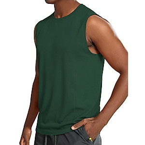 Zengjo Mens Athletic Tank Tops(Green,XL)