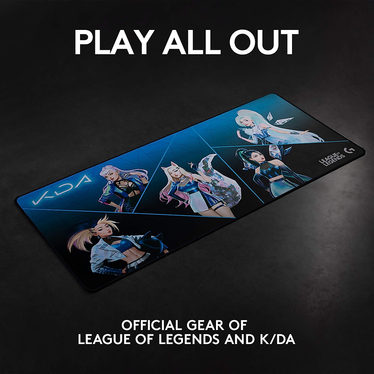 Logitech G840 K/DA XL Cloth Gaming Mouse Pad - 0.12 in Thin, Stable Rubber Base, Official League of Legends Gaming Gear